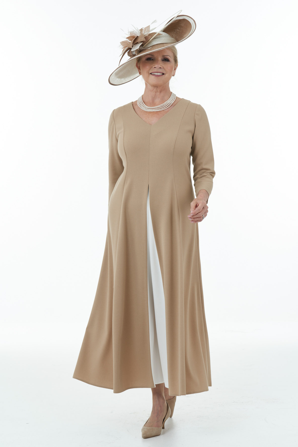 Camel & Ivory Panelled Dress | Signature Wedding Dresses