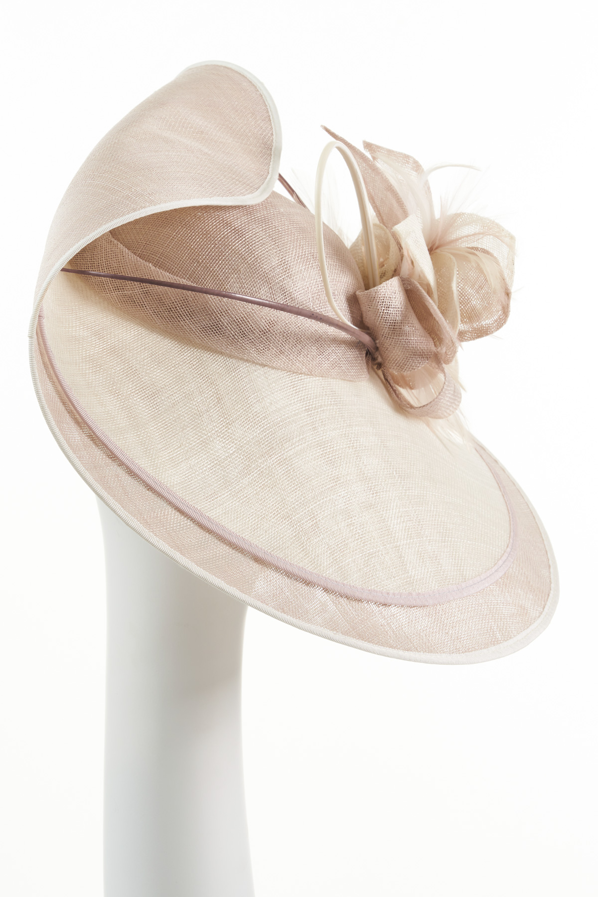 Pebble & Ivory Large Double Brim Hat | Luxury Wedding Hats