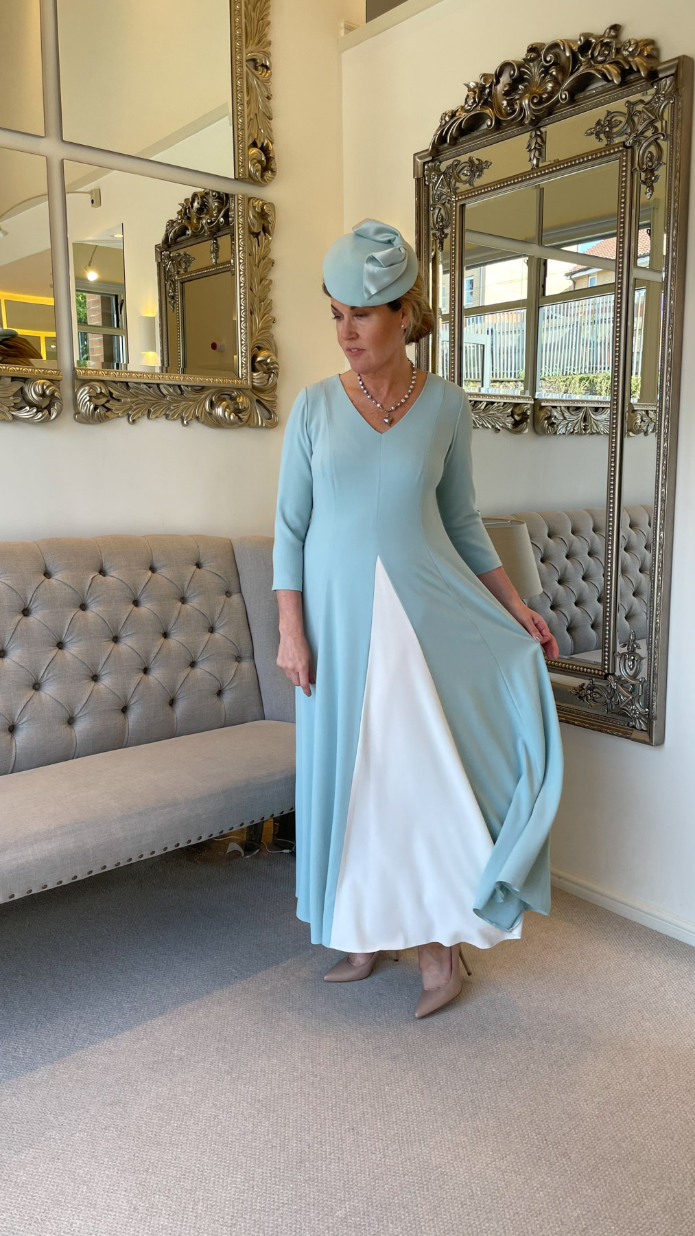 Mint & Ivory Panelled Dress | Signature Wedding Dresses