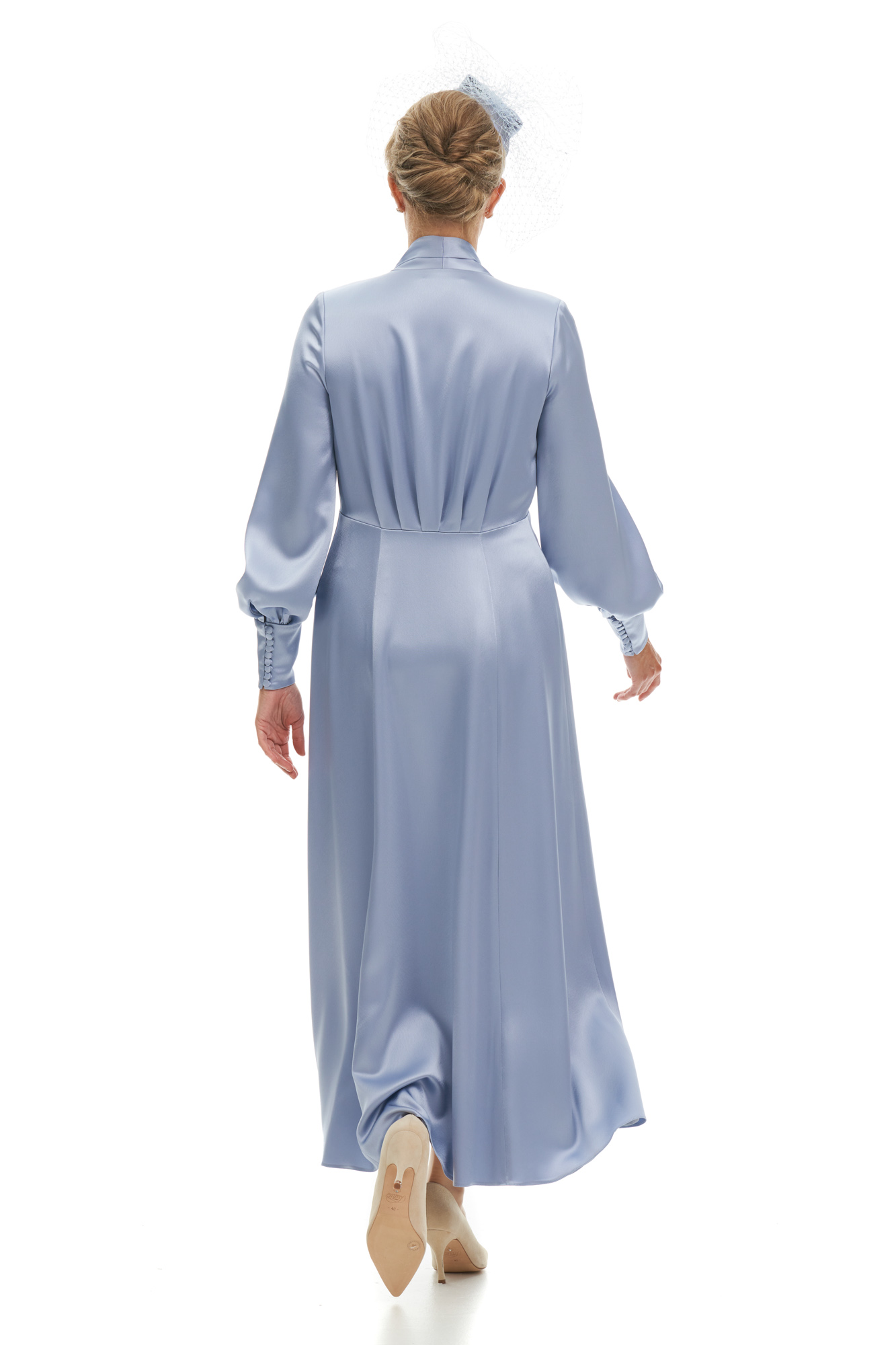 Forties Style Elegant Tea Length Button Front Dress - Joyce Young