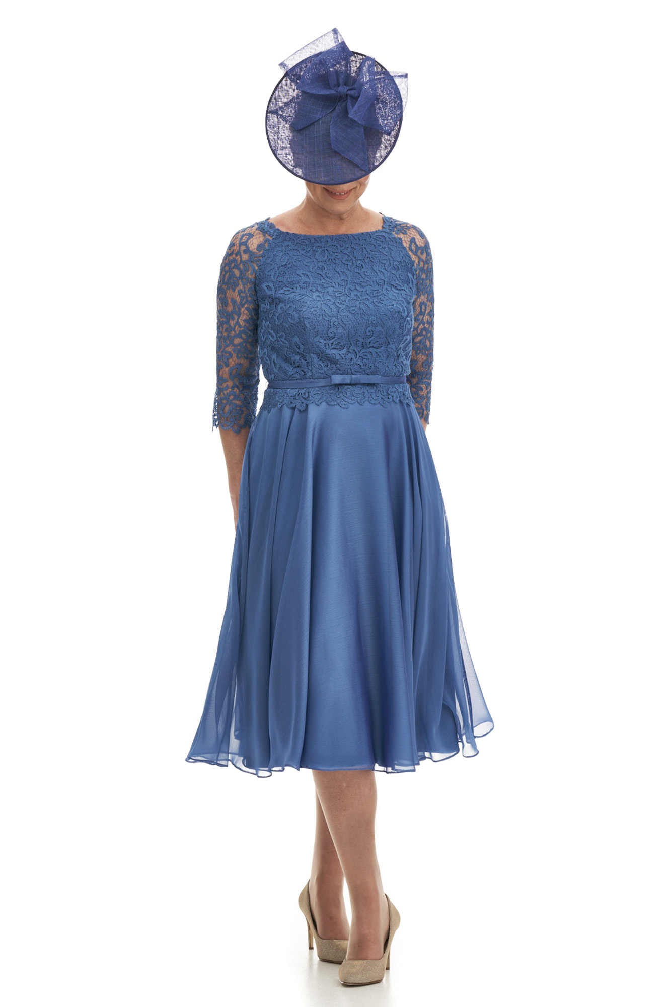 Chiffon And Lace Tea Dress | Joyce Young