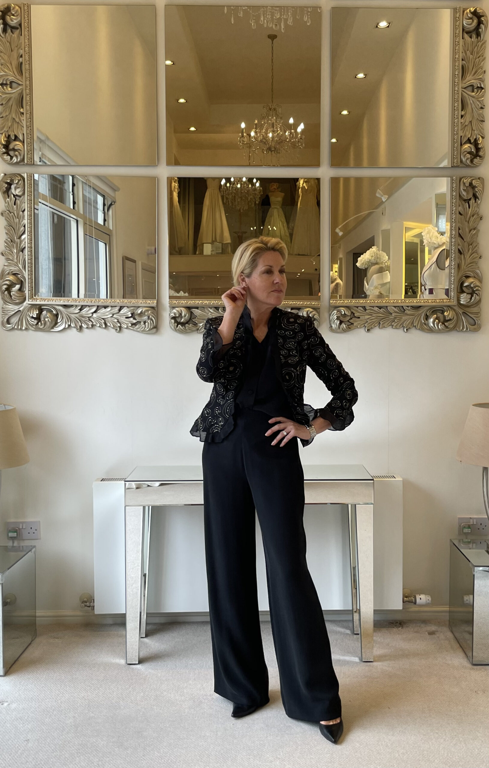 SALE - 3 Piece black and gold trouser outfit | Joyce Young